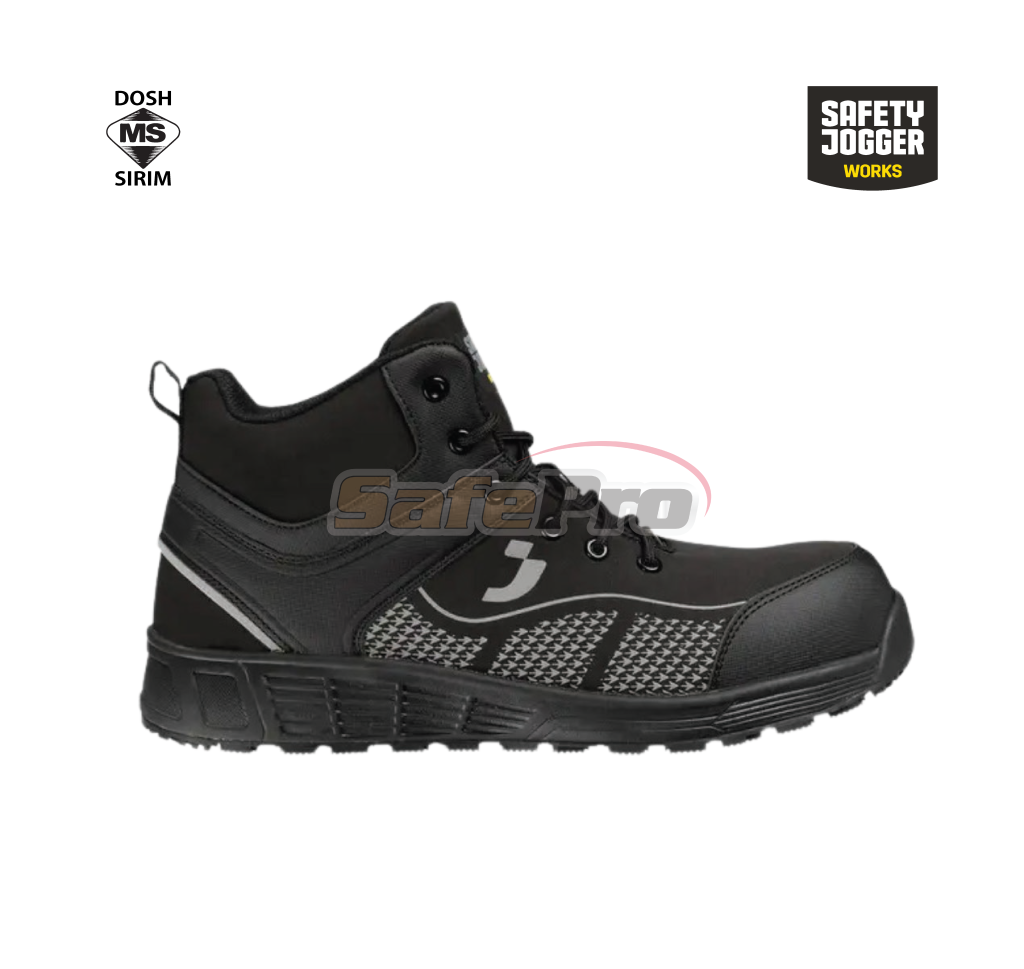 Safety Jogger Milos S1P Mid Cut Black - SafePro